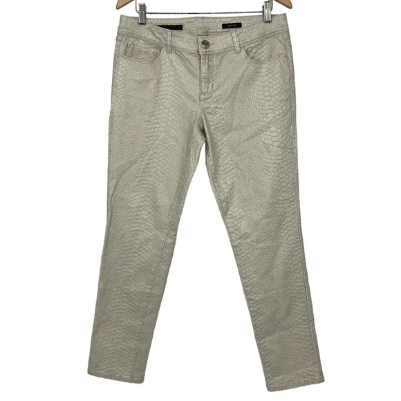 Caché | Jeans | Cache Pants Pearl White Snake Texture Skinny Jeans Mid ...